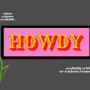 Howdy Print Panoramic Howdy Print Fun Wall Art Western | Etsy