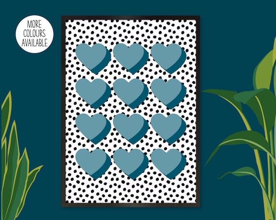 Printable Blue Hearts