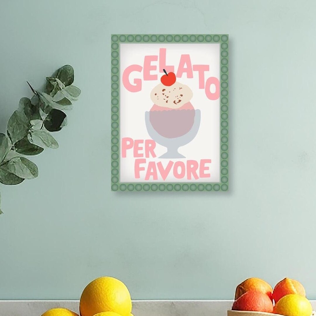 Bobble Frame Gelato Print, Gelato Print in Bobble Frame, 6" X 8" Framed ...