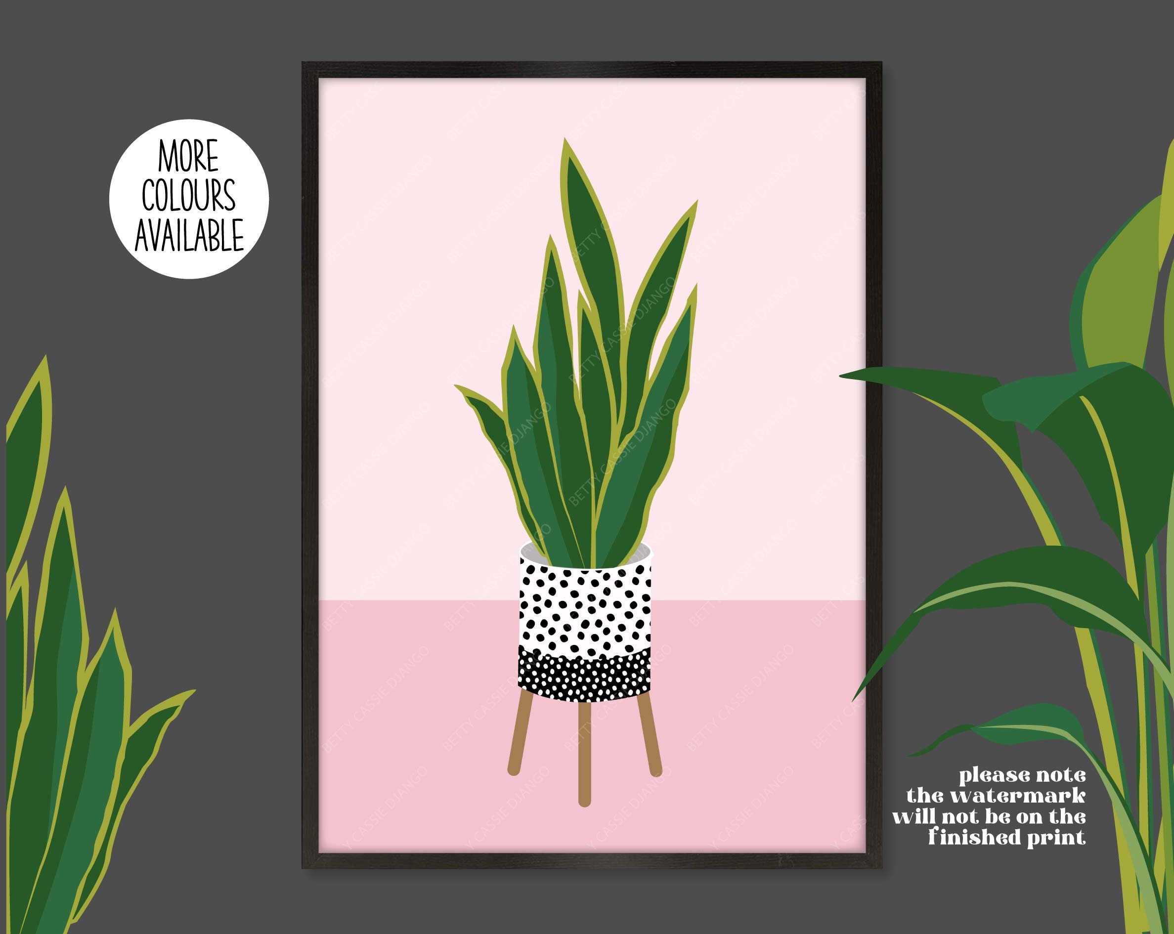 Snake Plant Print, Snake Plant Wall Art, Modern Botanical Print, Modern ...