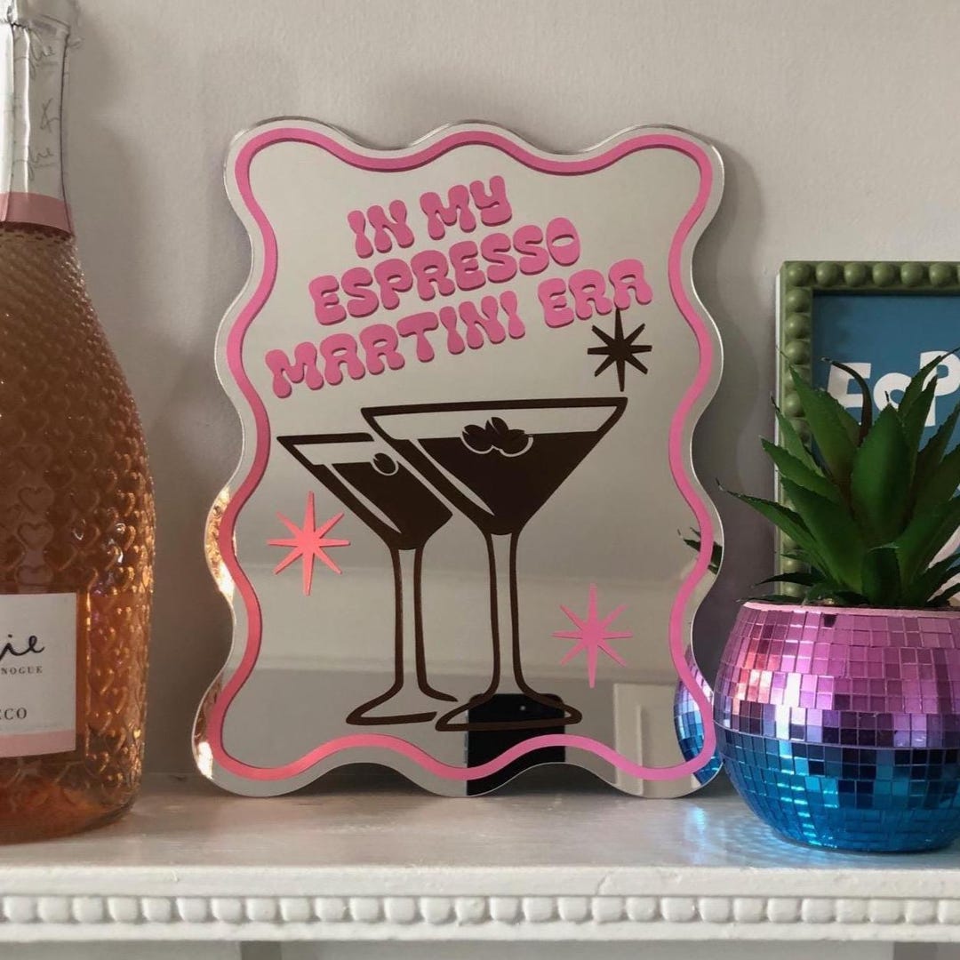 Espresso Martini Prints, Printed Mirrors, Vinyl Decal Mirrors, Cocktail ...