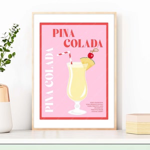 Pina Colada Print Pina Colada Cocktail Pina Colada Poster - Etsy