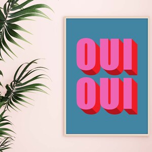Oui Oui Print, Oui Oui Poster, Oui Oui Slogan Print, Bathroom Print Oui ...