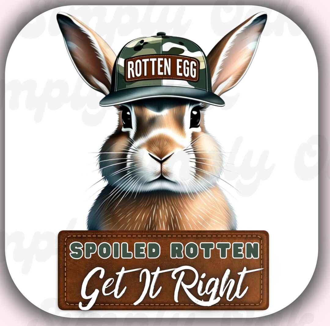 Funny Easter PNG Rotten Egg and Spoiled Rotten Designs, Cute Bunny ...