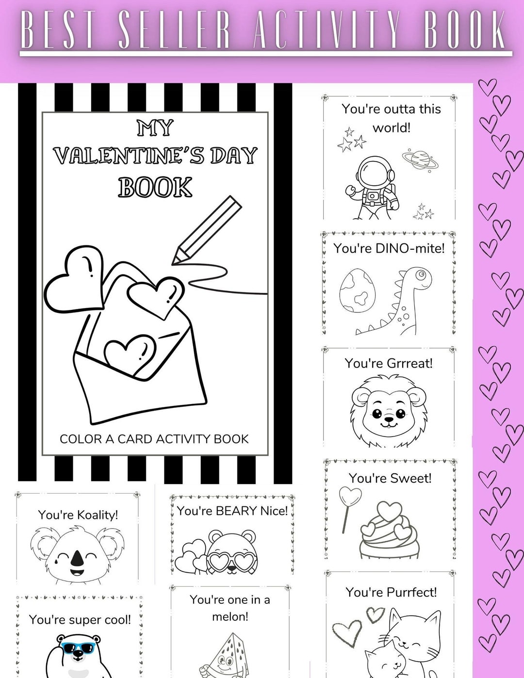 Digital Download Word Search Diy Kids Valentine's Day Activity Book ...