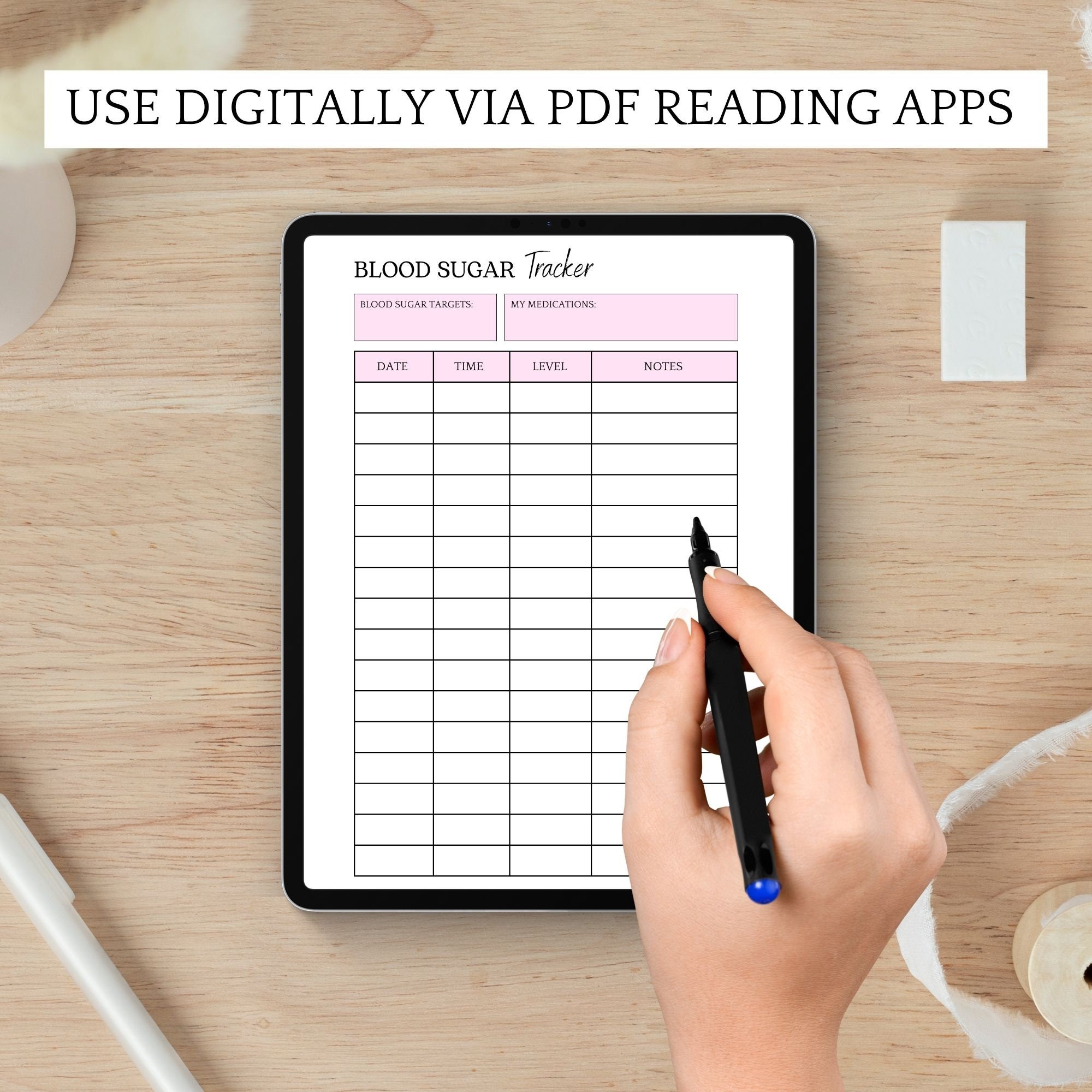 Blood Sugar Log Printable - Blood Sugar Reading Tracker - Blood Glucose ...