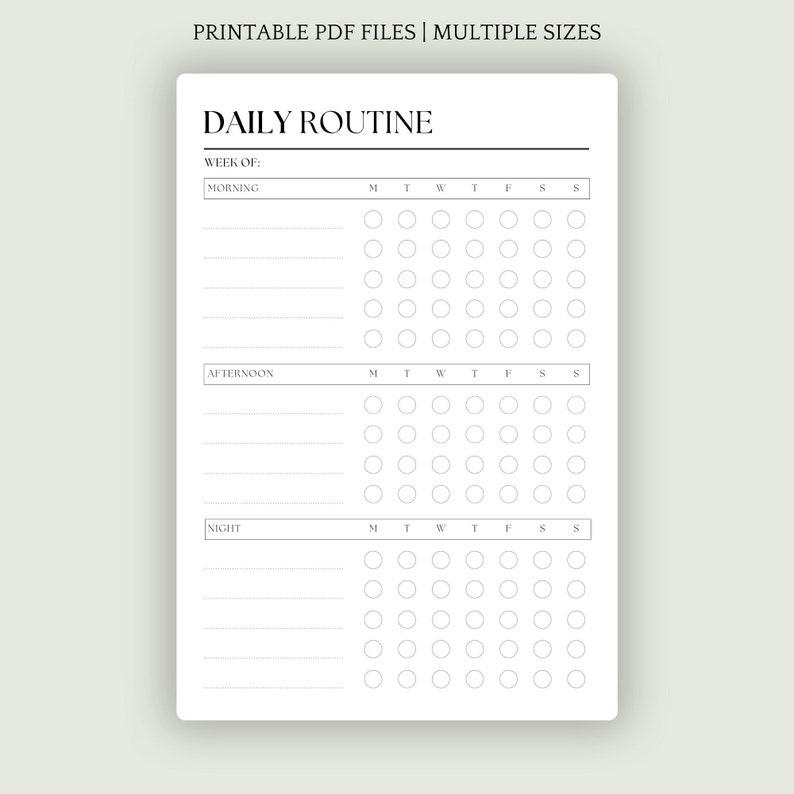 Daily Routine Planner Printable, Routine Checklist, Morning Routine ...