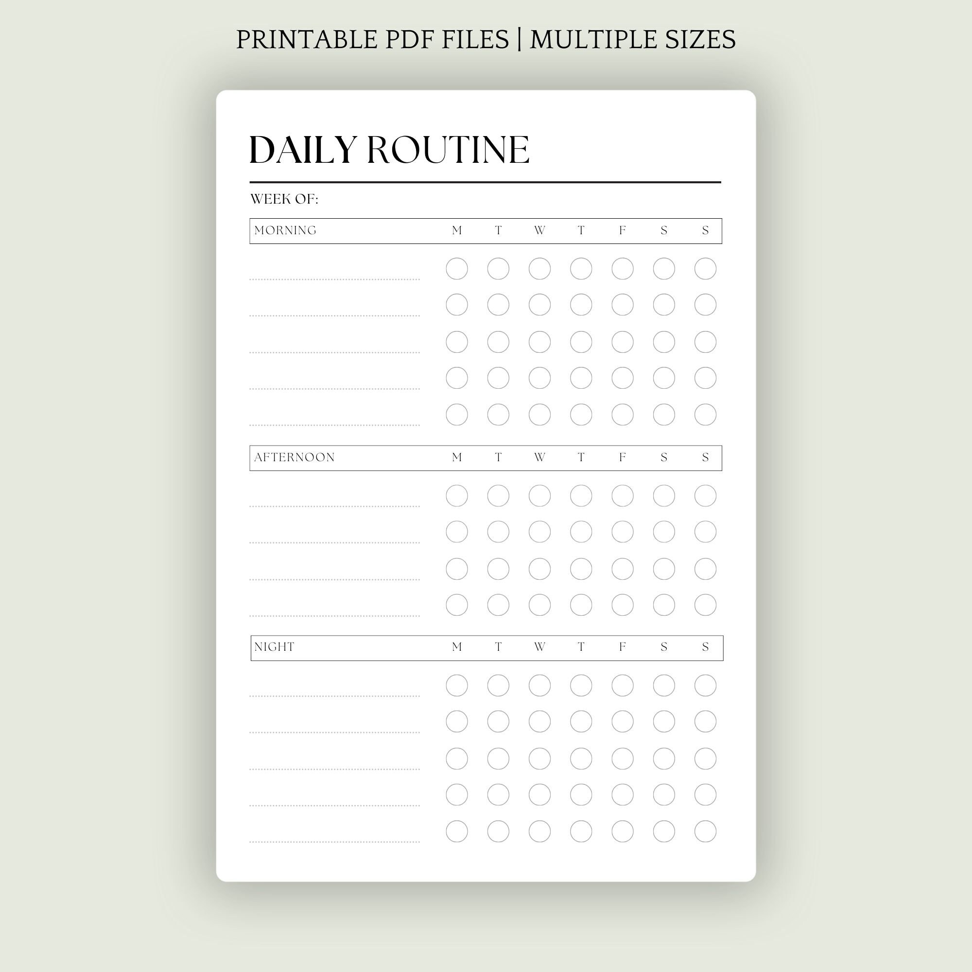 Daily Routine Planner Printable, Routine Checklist, Morning Routine ...