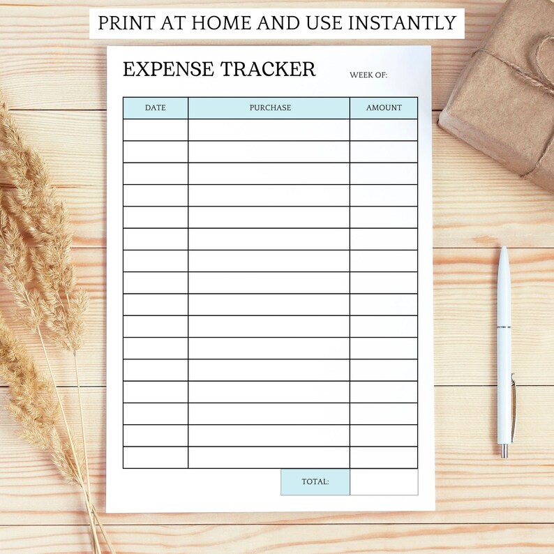 Weekly Expense Tracker Printable | Expense Tracker | Purchase Checklist ...