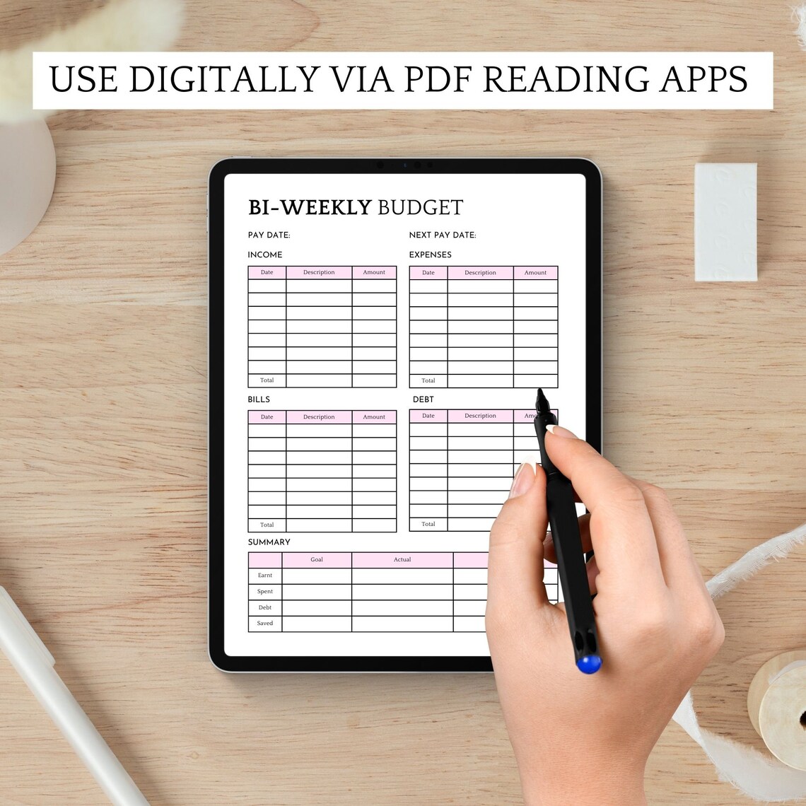 BI-WEEKLY Budget Overview Template Printable, Paycheck Budget Printable ...