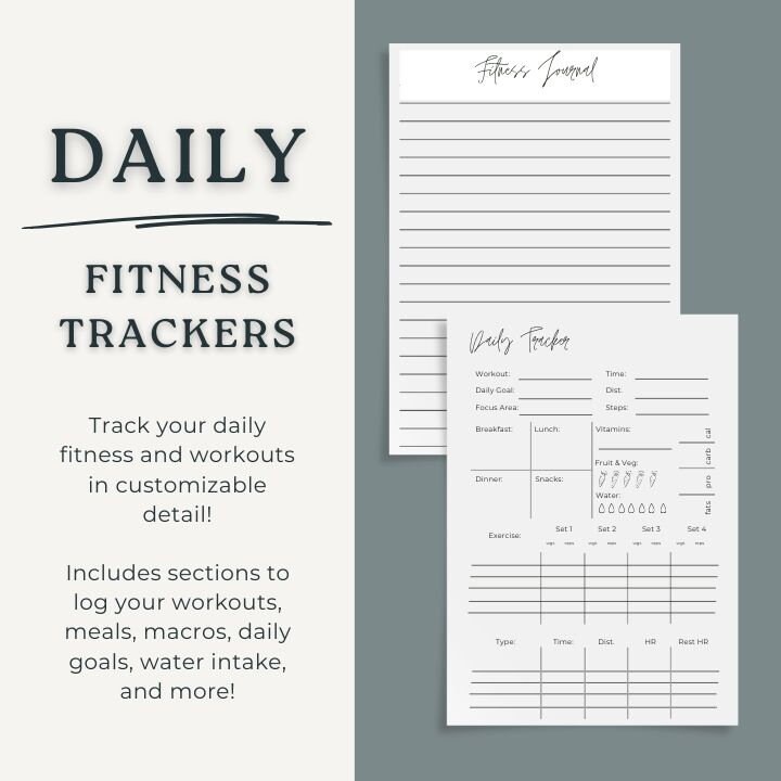 Ultimate Fitness Planner | Printable, Digital Fitness Planner Bundle ...