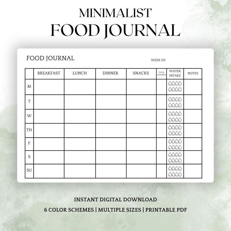 Food Journal - Etsy