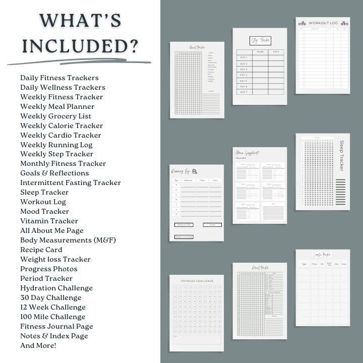 Ultimate Fitness Planner | Printable, Digital Fitness Planner Bundle ...