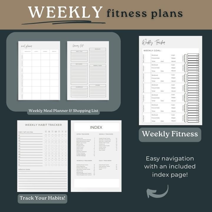 Ultimate Fitness Planner | Printable, Digital Fitness Planner Bundle ...