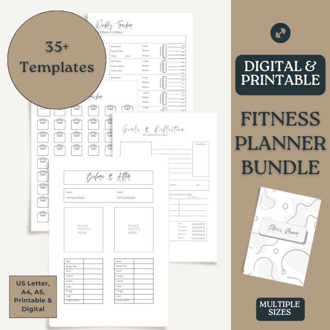 Ultimate Fitness Planner | Printable, Digital Fitness Planner Bundle ...
