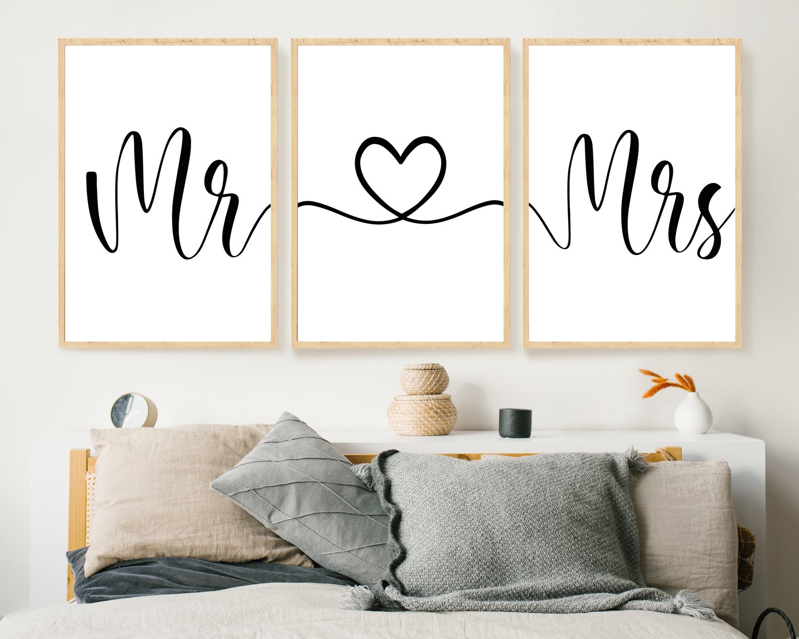 Mr Mrs Poster Set of 3 Prints Minimalist Art DIGITAL - Etsy