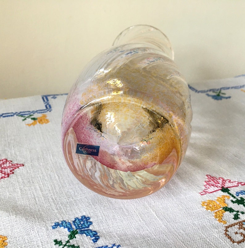 Caithness Vase Pink and Lemon Art Glass Hand Crafted in - Etsy