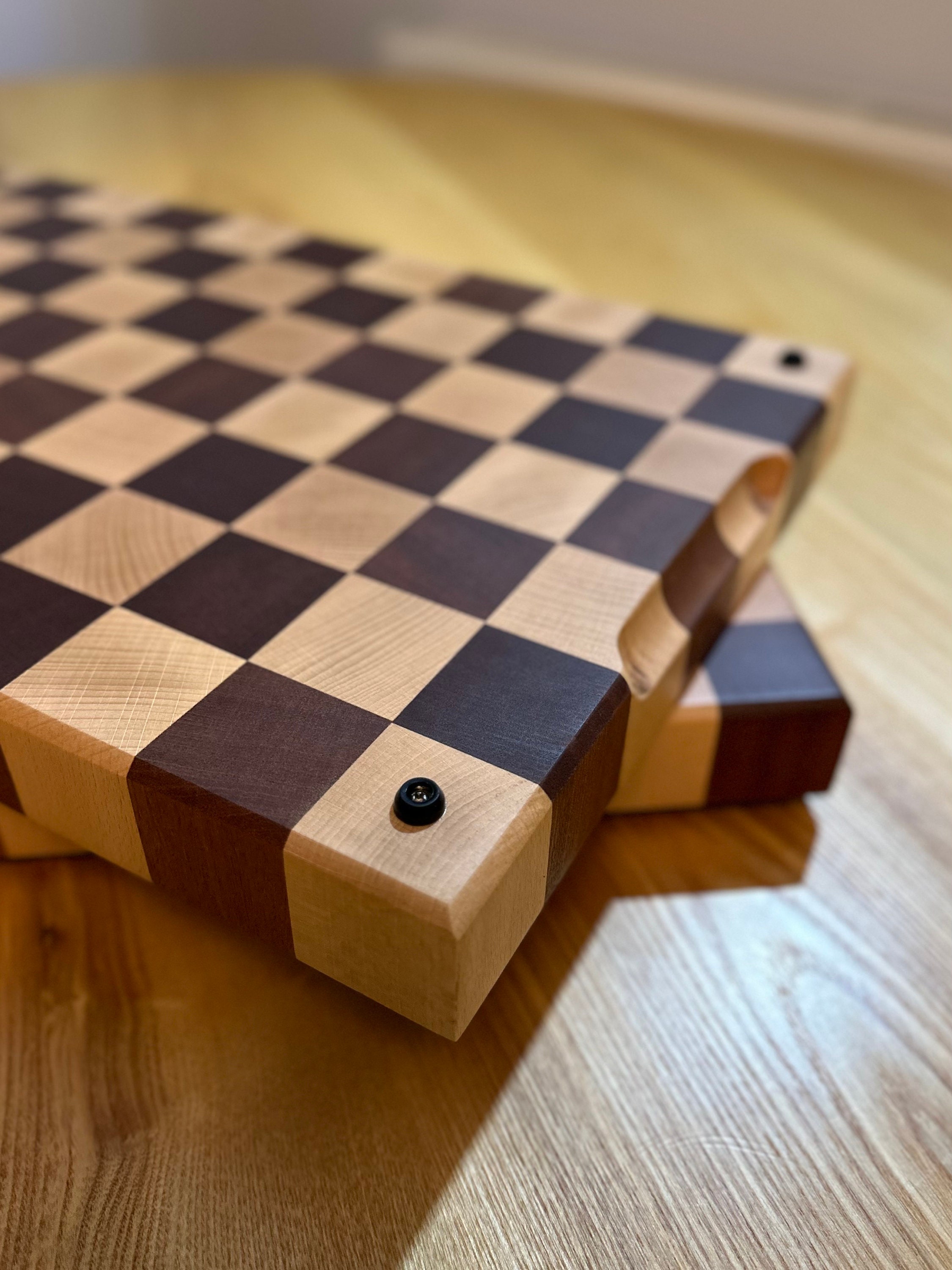 Hand Made End Grain Chopping Board Large Size, Hardwood Sapele & Beech ...
