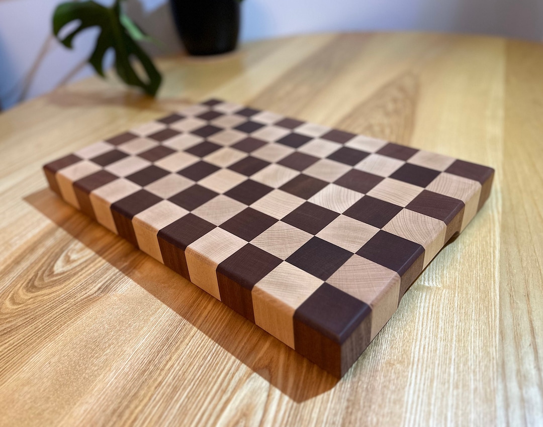 Hand Made End Grain Chopping Board Large Size, Hardwood Sapele & Beech ...