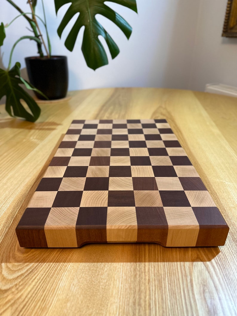 Hand Made End Grain Chopping Board Large Size, Hardwood Sapele & Beech ...