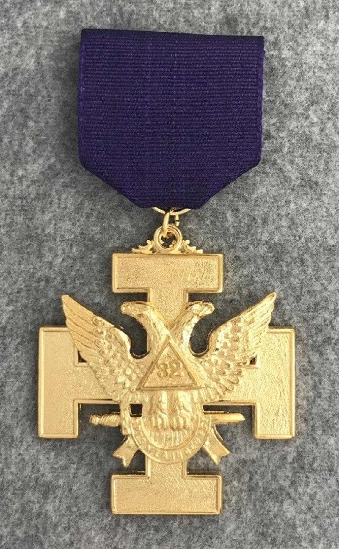 Scottish Rite 32nd Degree Jewel - Wings up (purple Ribbon) - Etsy