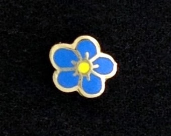 Forget Me Not Pin, Botanical Enamel Pin, Blue Flower Artwork, Original ...