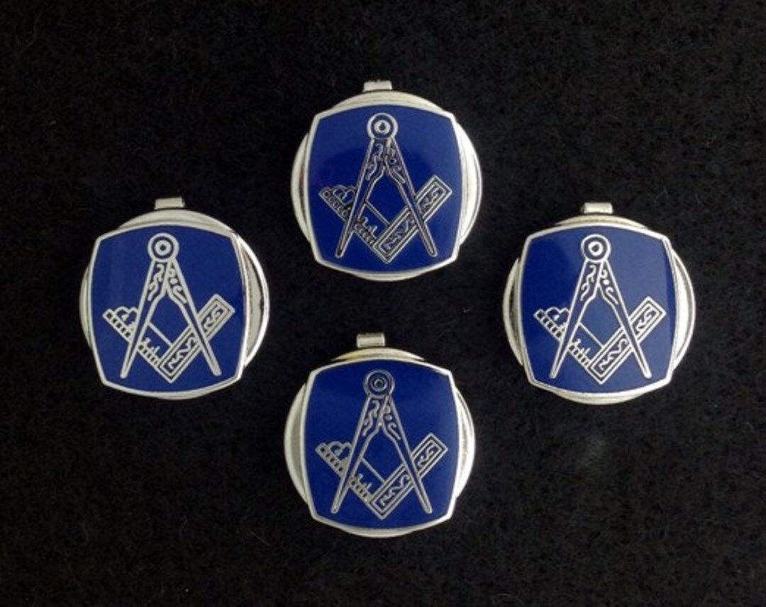 Masonic Button Cover Set in Blue and Silver - Etsy