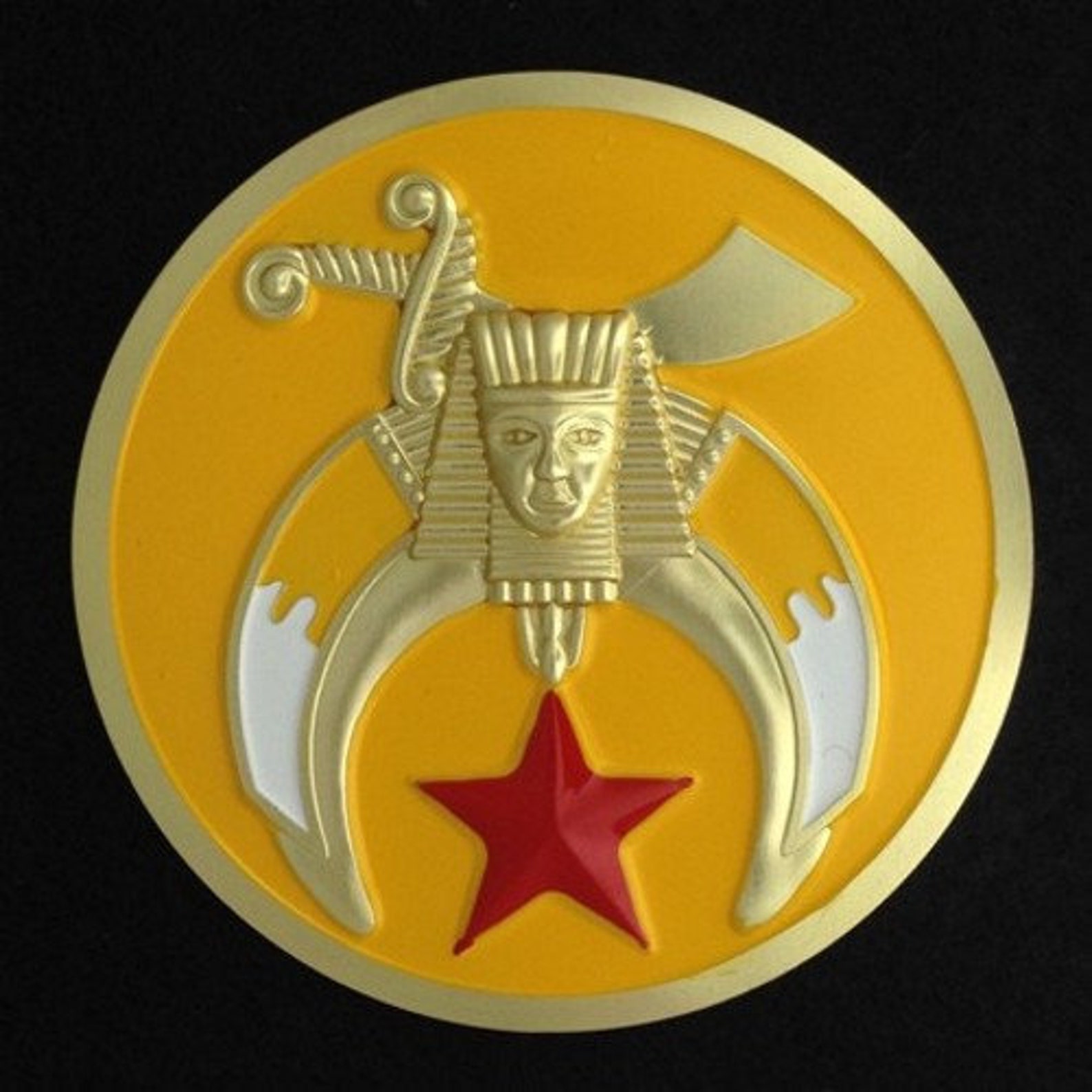 Shriners yellow Car Auto Emblem - Etsy
