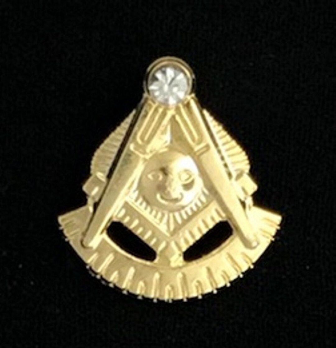 Masonic Past Master Lapel Pin With Stone - Etsy