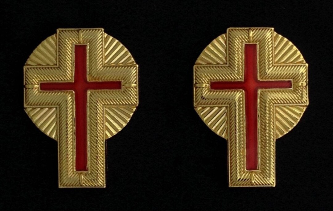 Knights Templar Past Commander With Rays Metal Collar Crosses (PAIR) - Etsy