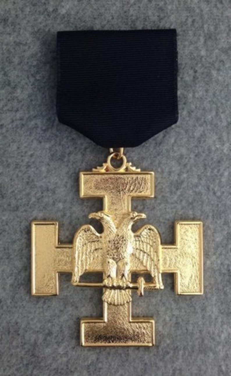 Scottish Rite 32nd Degree Jewel Wings Down black Ribbon - Etsy