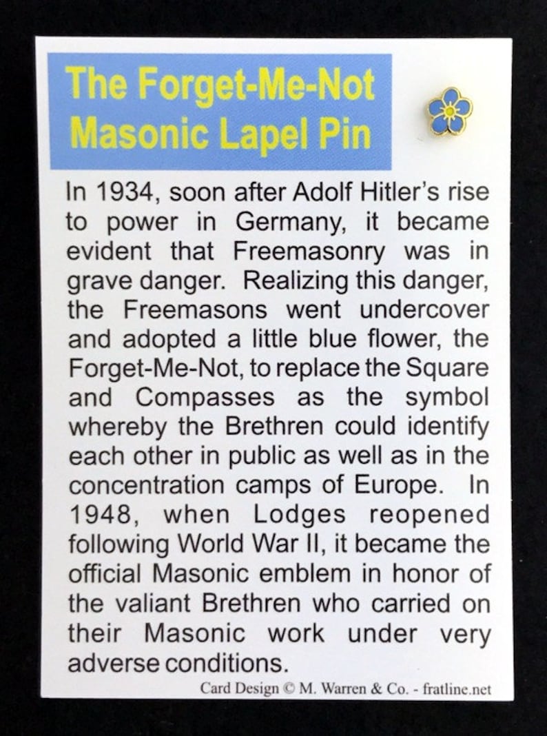 Masonic Forget-me-not Lapel Pin With Story Card - Etsy UK