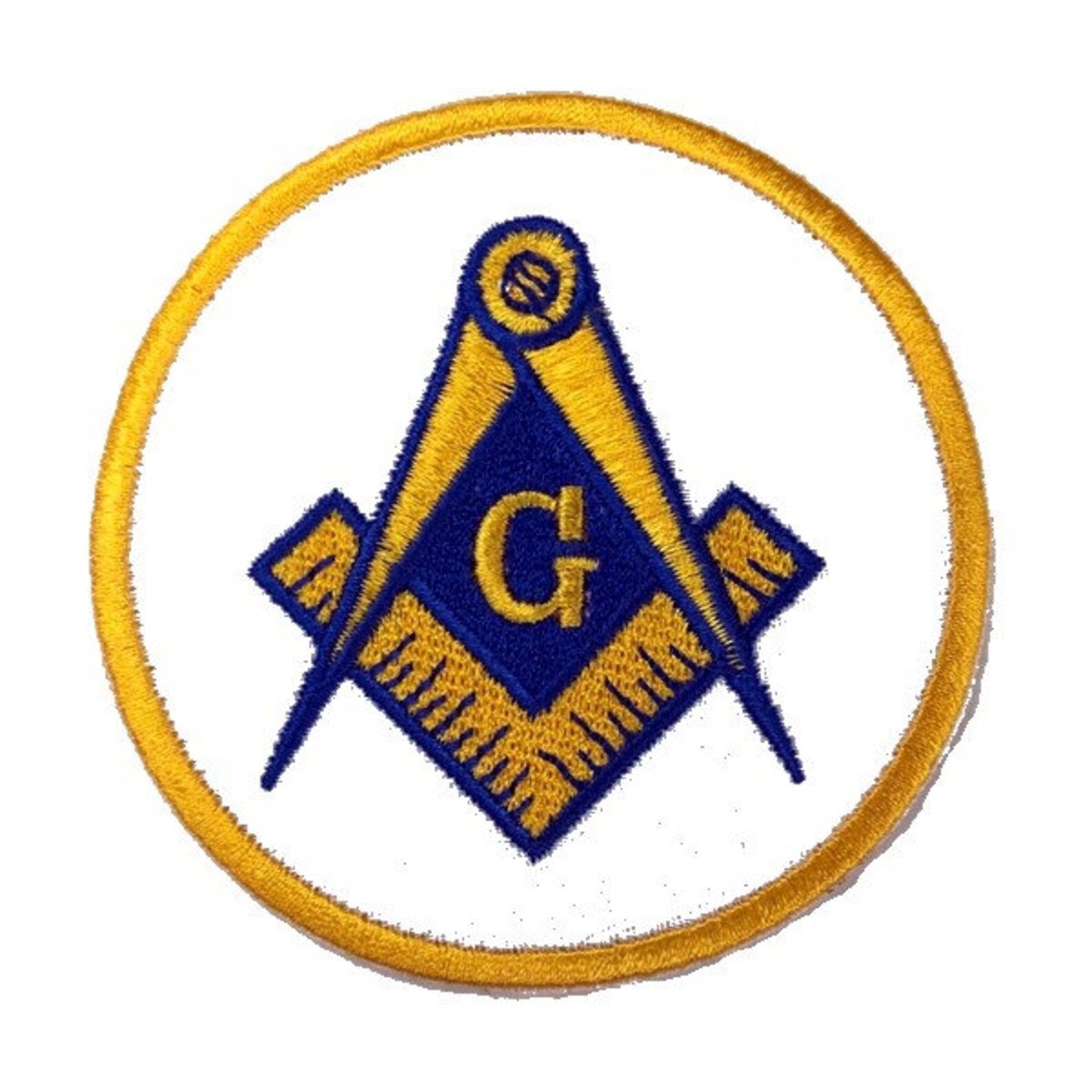 Masonic White & Yellow Embroidered Patch 3 - Etsy