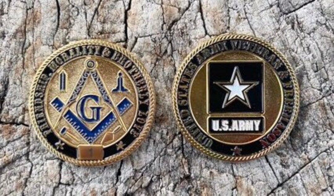 Masonic US Army Veteran Limited Edition Challenge Coin - Individually ...