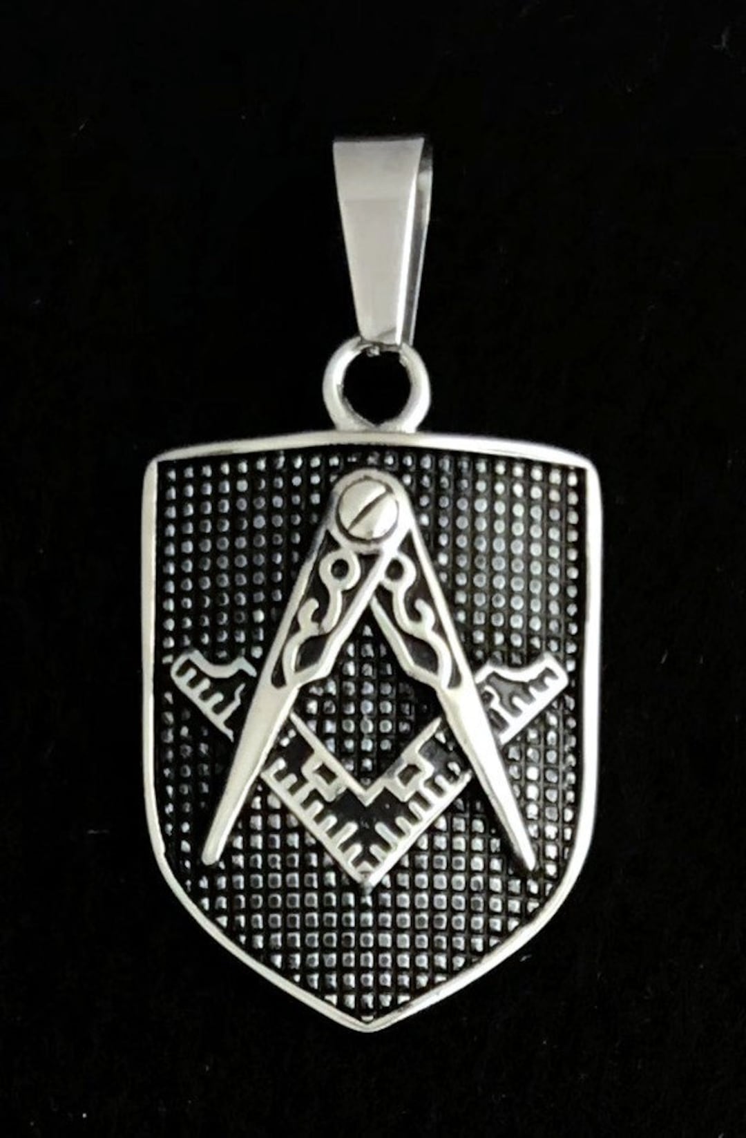 Masonic Shield Pendant in Stainless Steel (rhodium Plated) - Etsy