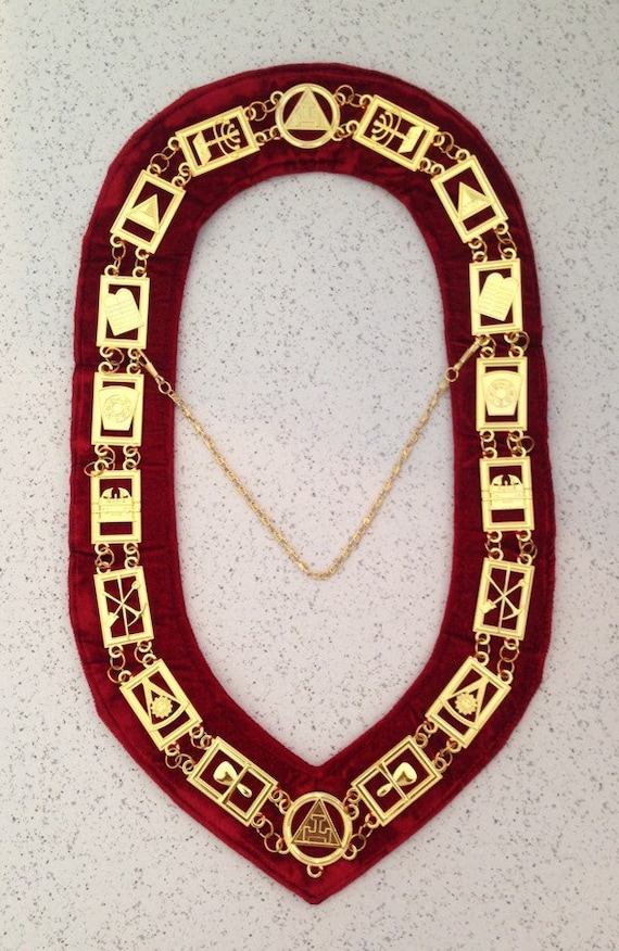 Masonic Royal Arch Chapter Collar in Gold Finish Red Backing - Etsy