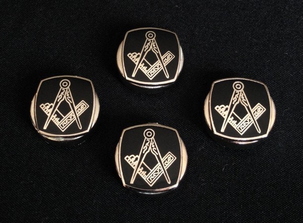 Masonic Button Cover Set in Black and Gold - Etsy