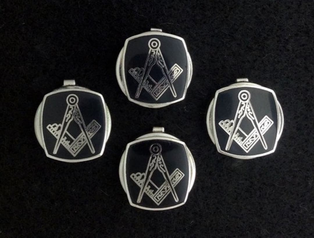 Masonic Button Cover Set in Black and Silver - Etsy