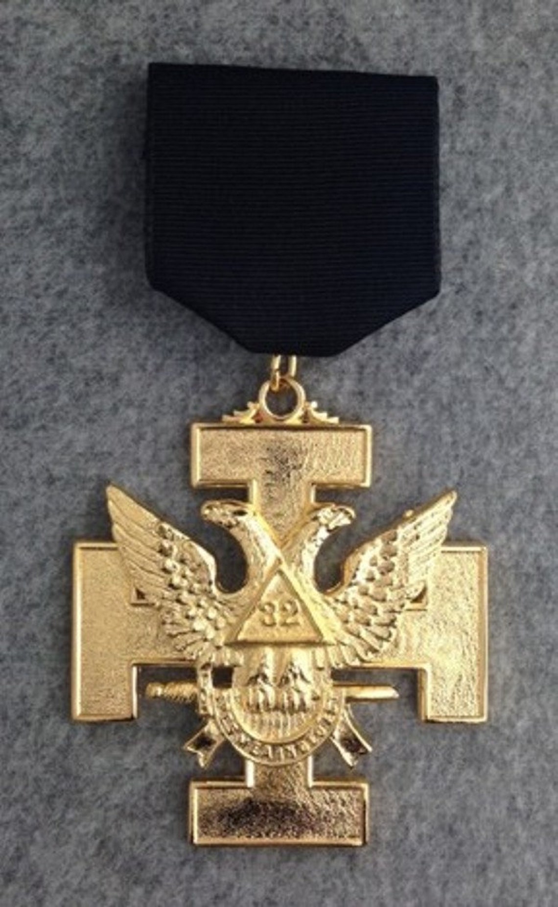 Scottish Rite 32nd Degree Jewel Wings up black Ribbon - Etsy