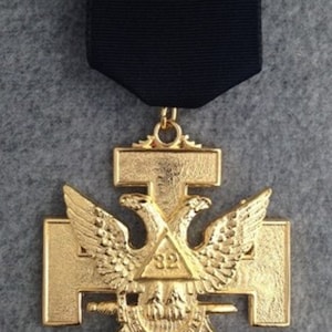 Scottish Rite 32nd Degree Jewel - Wings up (black Ribbon) - Etsy