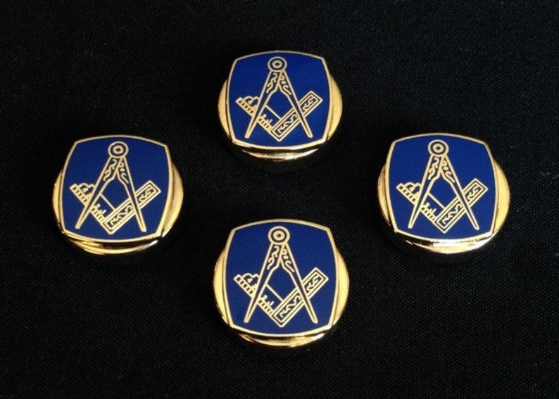 Masonic Button Cover Set in Blue and Gold - Etsy