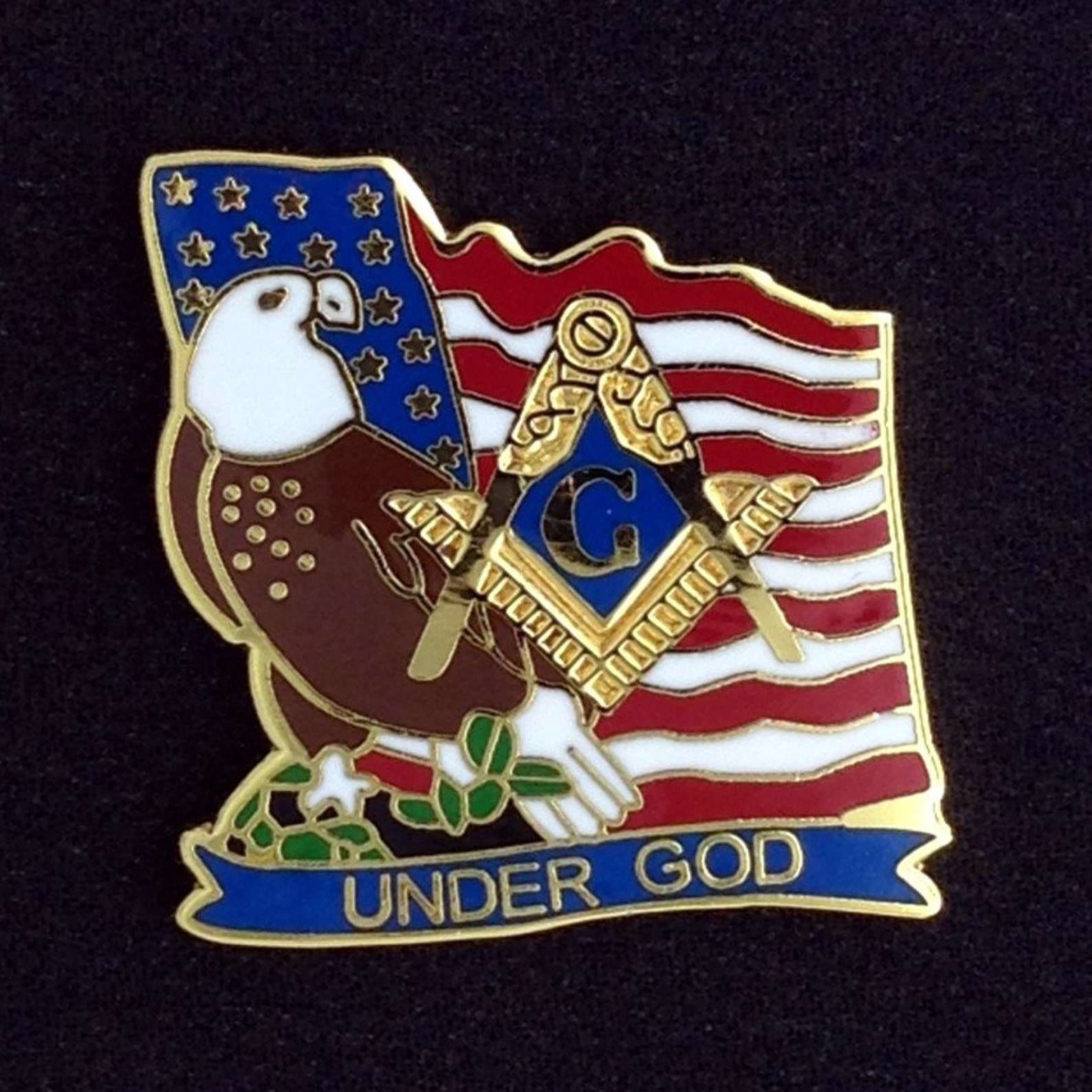 Masonic Flag under God Lapel Pin | Etsy