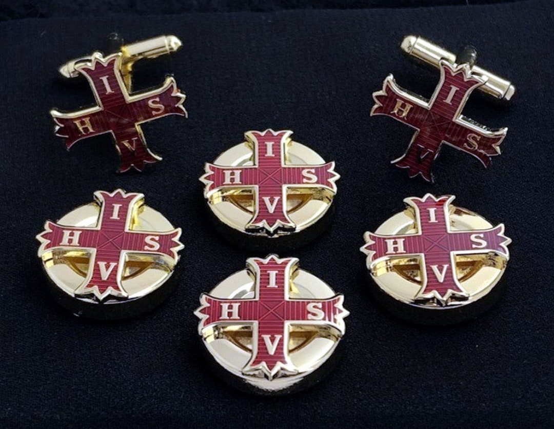 Red Cross of Constantine Button Cover and Cuff Link Set - Etsy