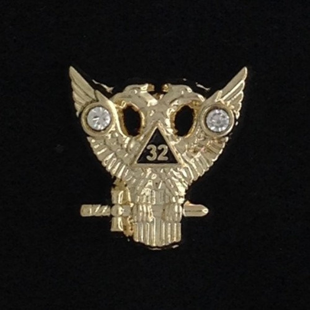 Scottish Rite 32nd Degree Double Headed Eagle (wings Up) With Stones ...