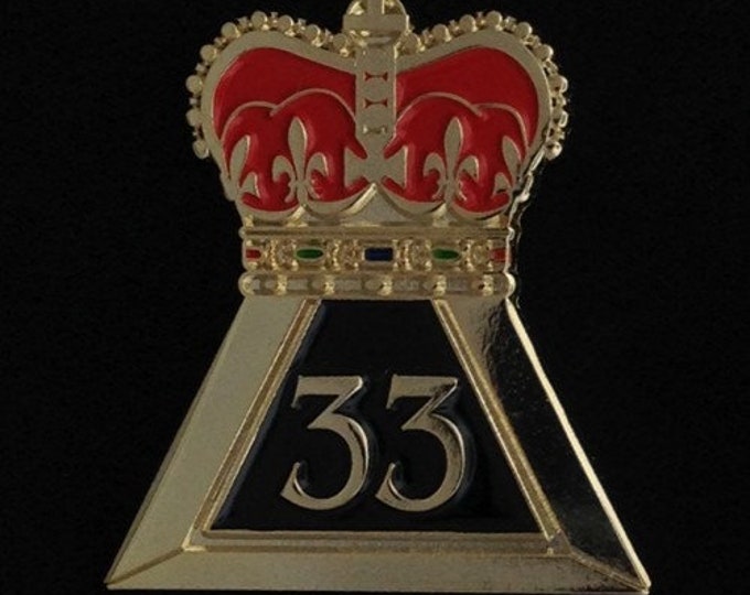 Scottish Rite 33rd Degree Triangle With Crown Lapel Pin large - Etsy