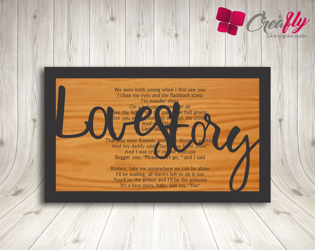 Taylor Swift Love Story Wood Frame Sign Laser Cut File SVG Instant ...