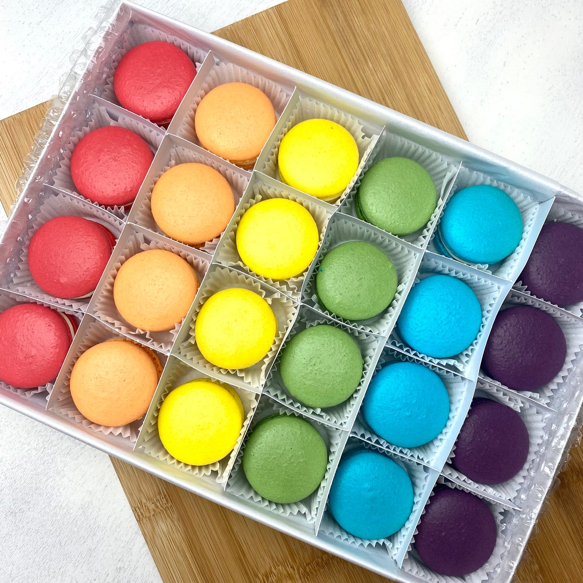 Rainbow Macaron Cookies /bestseller Party Macarons in | Etsy UK