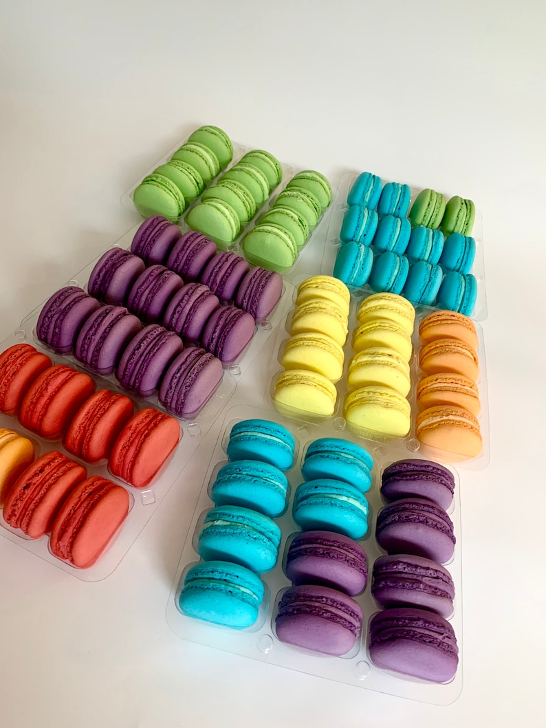 Rainbow Macaron Cookies /bestseller Party Macarons in Delicious Flavours - Etsy UK