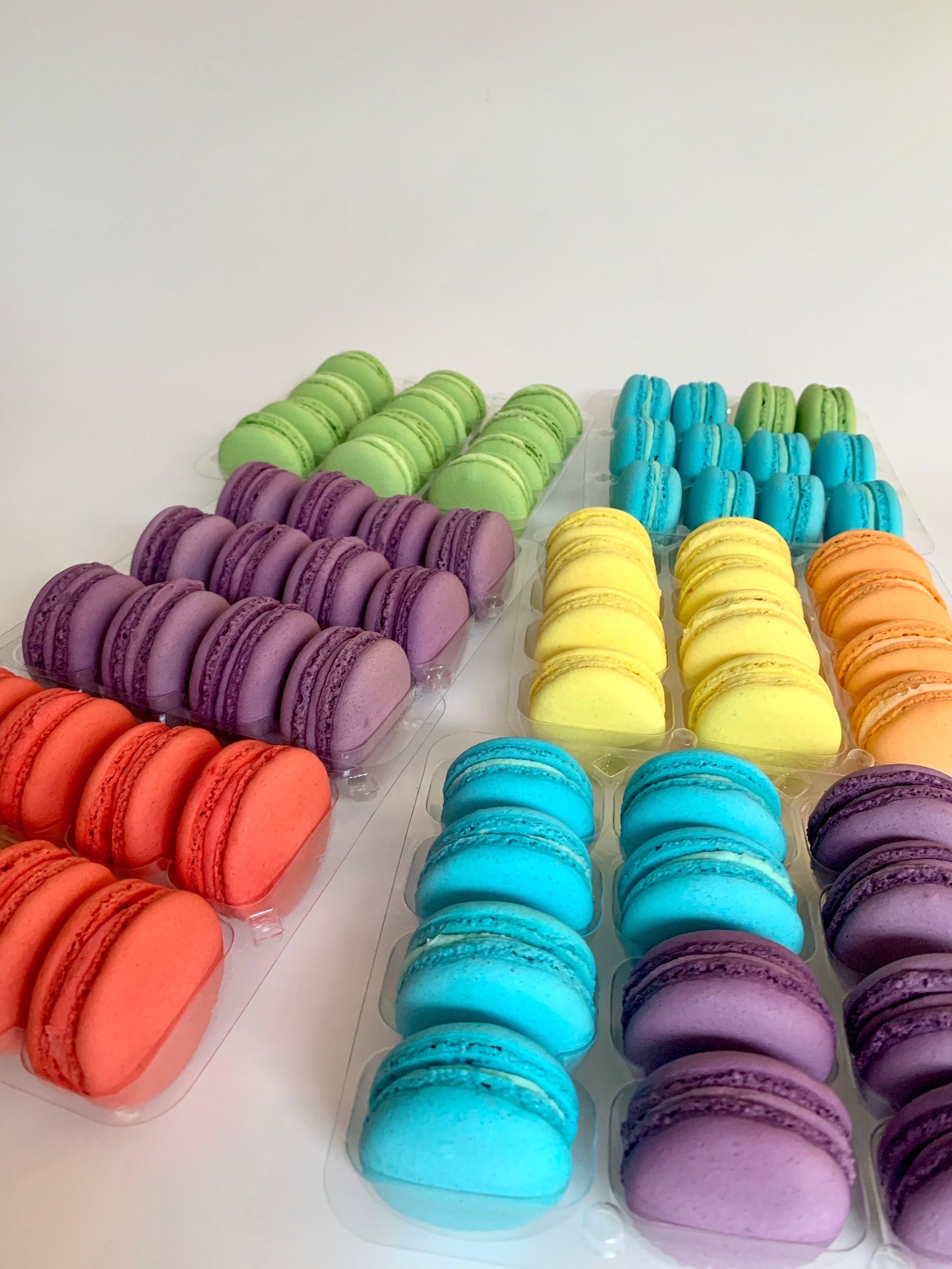 Rainbow Macaron Cookies /bestseller Party Macarons in | Etsy UK