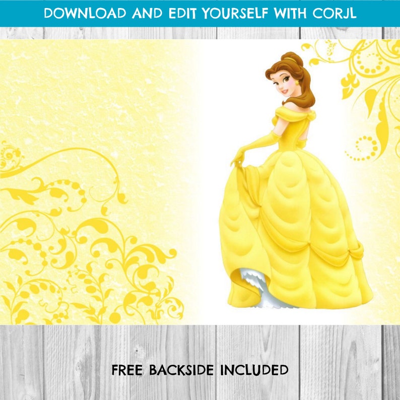 INSTANT DOWNLOAD Belle Invitation Belle Birthday - Etsy